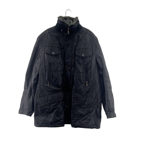 Bugatti | Jackets & Coats | Bugatti Mens Black Polyester Brown Faux Fur ...